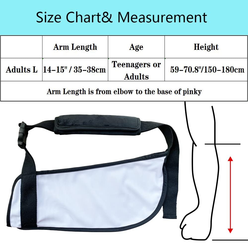 Ledhlth Breathable Arm Sling Black White for Broken Arm Men Women Youth Sling for Shoulder Injury Soft Adults Sling for Torn Rotator Cuff Comfortable Elbow Wrist Sling for Dislocated Shoulder