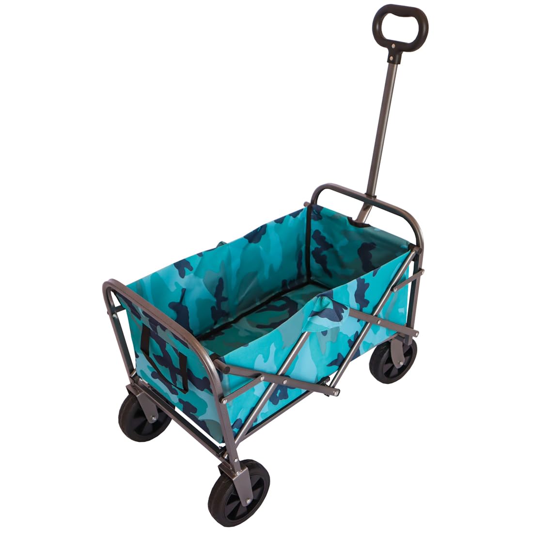 Garden Car Collapsible Folding Wagon Outdoor Multipurpose Micro All-Terrain Wheels Beach Trolley Cart Camping Utility Grocery Wagon Heavy Duty with 200lbs Weight Large Capacity & Drink Holders for Gar