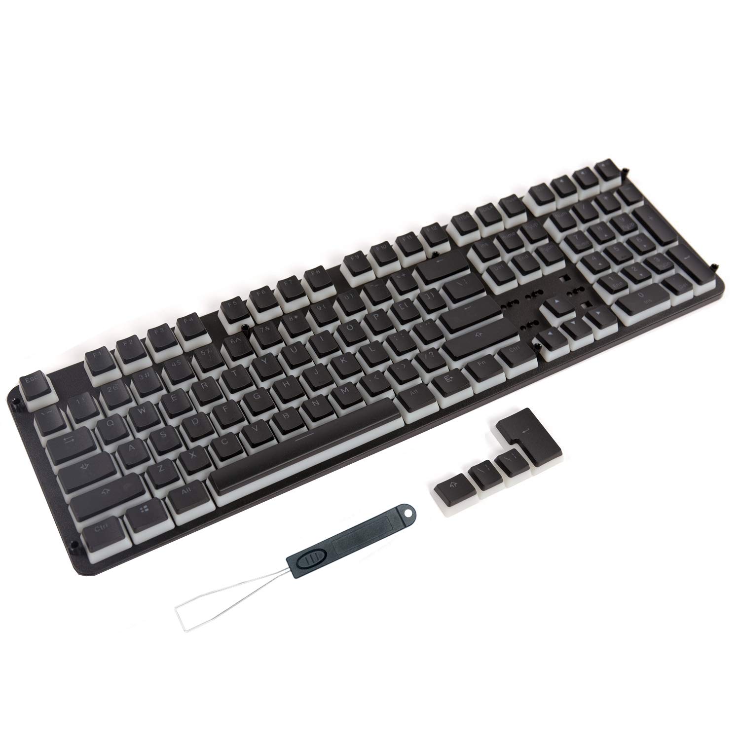 Happy Balls PBT Keycaps Backlit Doubleshot Keycap Set OEM Profile Cherry MX Key Caps for 104/87/60%/108 MX Switches Mechanical Keyboard(Black Pudding Combo)