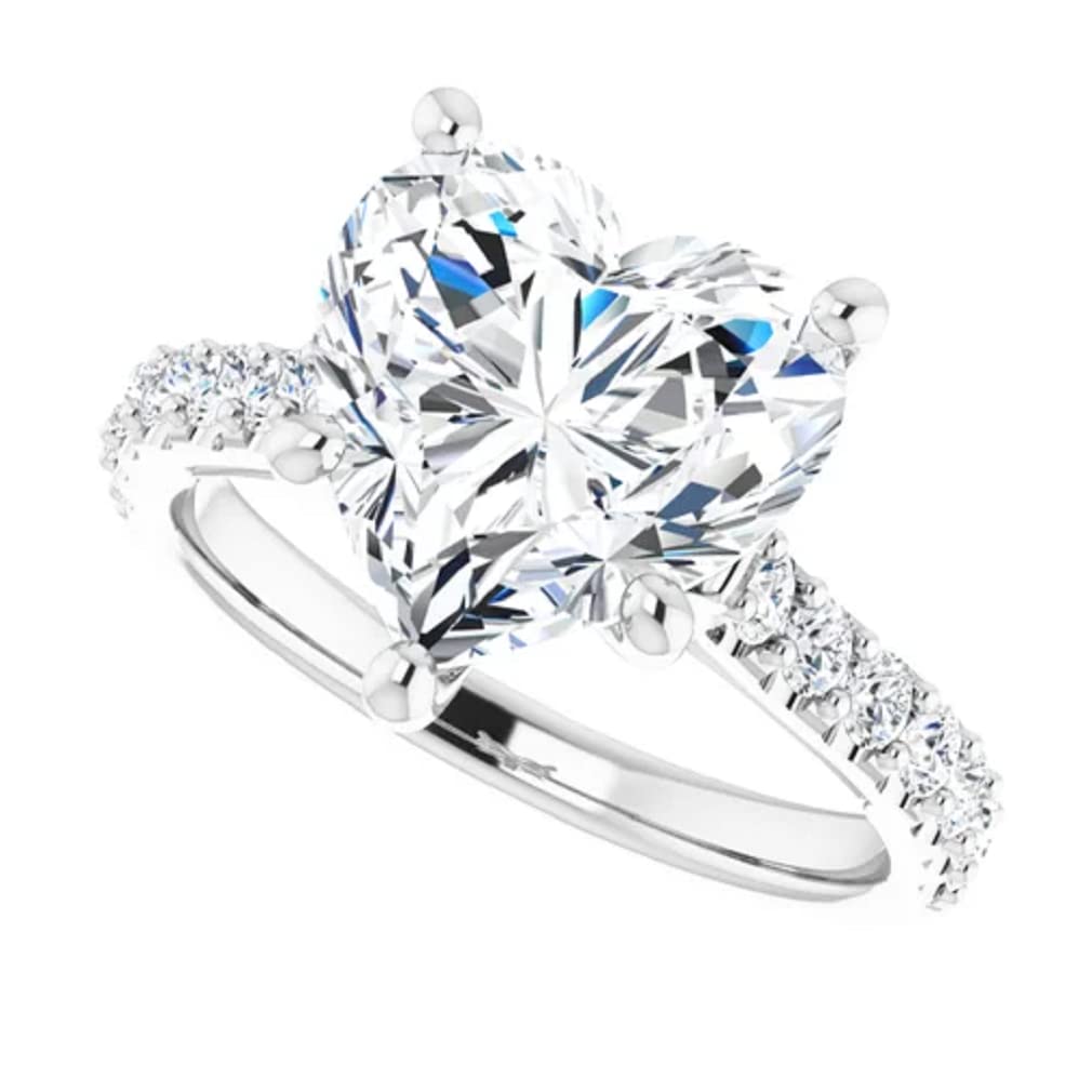 JEWELERYIUM 5 CT Heart Cut Colorless Moissanite Engagement Ring, Wedding/Bridal Ring Set, Solitaire Halo Style, Solid Sterling Silver Vintage Antique Anniversary Promise Ring Gift for Her (5)