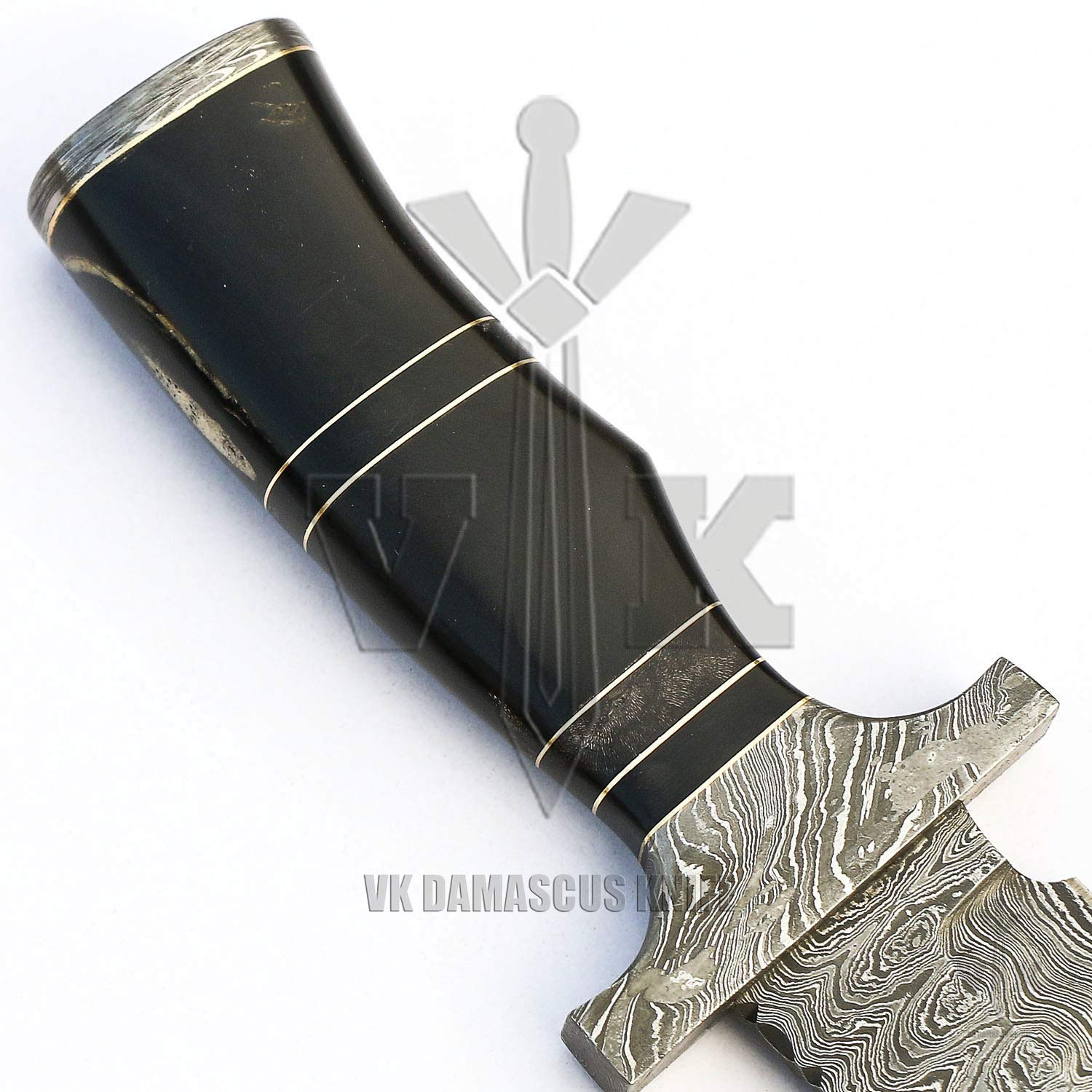 JNR Traders vk2342 Handmade Damascus Steel Fixed Blade Hunting Knife with Leather Sheath