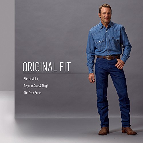 Wrangler Men's 13MWZ Cowboy Cut Original Fit Jean, Rigid Indigo, 38W x 34L