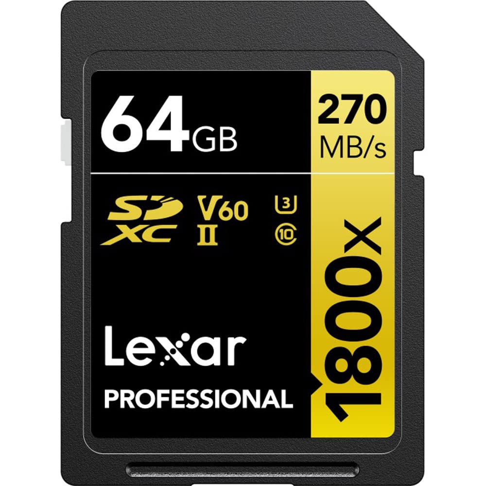 Lexar LSL200X512G-RNNNU SL200 512GB Portable SSD, Solid State Drive Bundle Professional 1800x Gold Series 64GB SDXC UHS-II Card