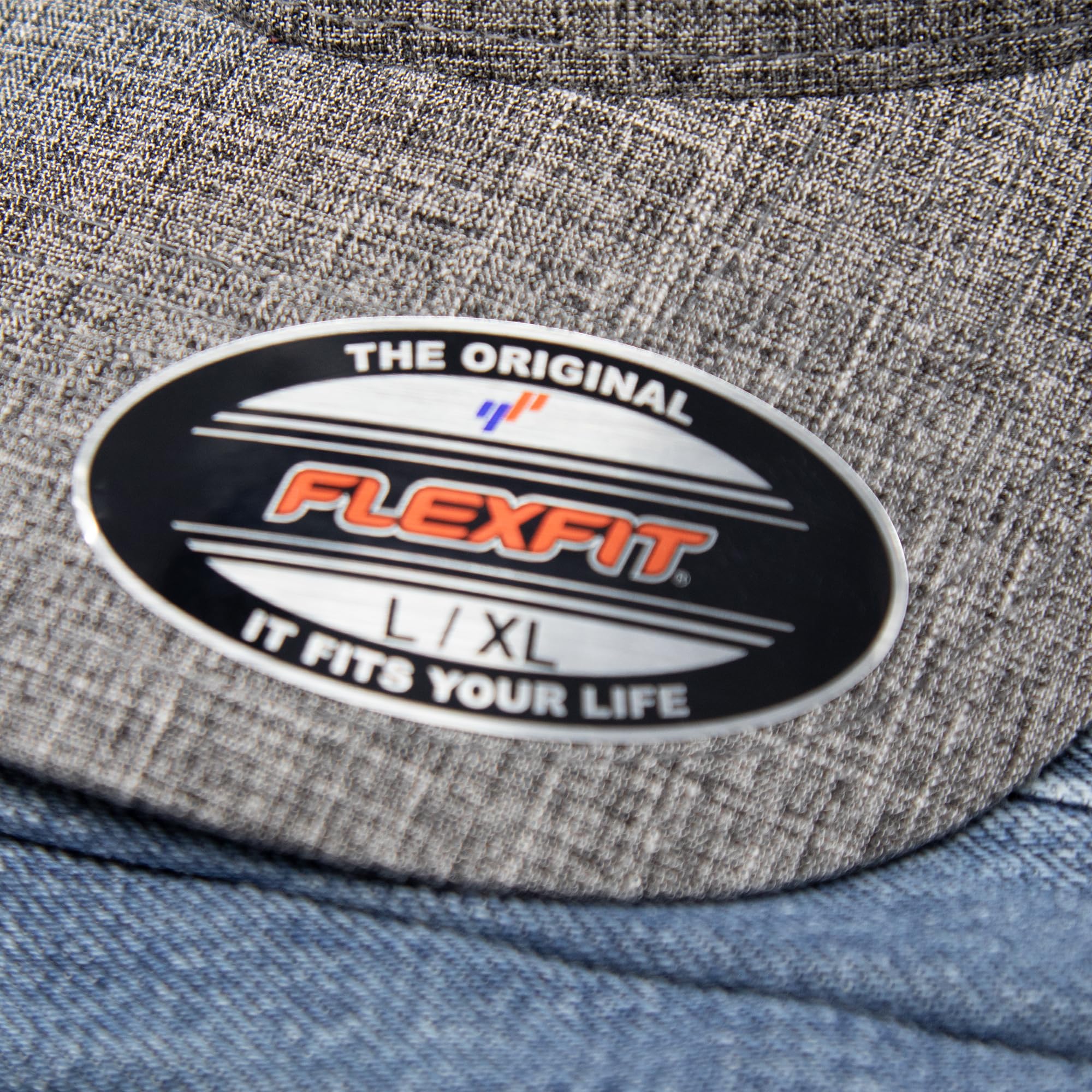 HOOEY Men’s Cayman 6-Panel Flexfit Fitted Hat, Western Inspired Heather Gray