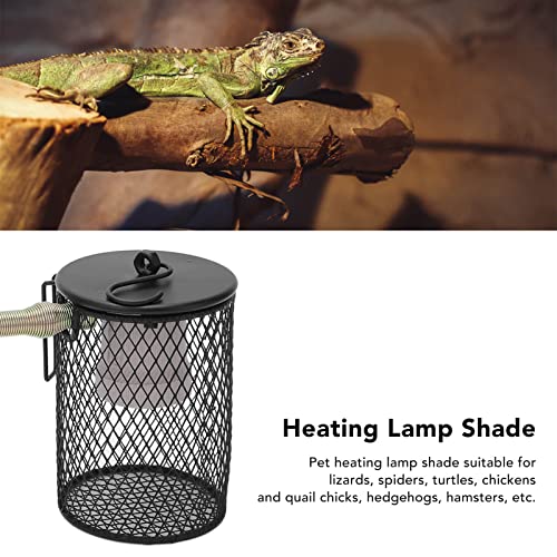 Reptile Lamp Cover, Anti-Scald Burn Protective Lampshade, Reptile Heater Lamp Guard, Heat Lamp Light Cage for Reptile, Reptile Anti-Scald Lampshade for Turtle Snakes Lizards Frogs Chicks(US Plug)