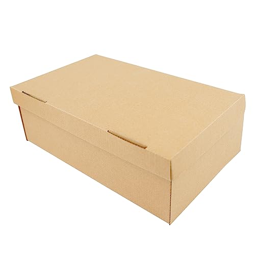 STRBOXONG Cardboard Shoe Boxes with Lid, 11.81x7.08x3.94, Multi-Purpose Storage Box for Home Office Organization Containers, Foldable Cardboard Carton, Gift Parcel (Pack of 10)