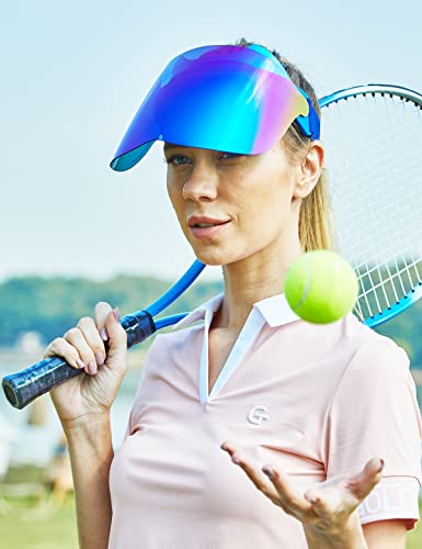 Hapifri UV Protection Face Shield, Unisex Facial Sun Visor for Men Women Outdoors Sports Driving, UPF 70+,100% UV400 Face Visor(Laboratory Test Certificate with Adjustable Headband Purple L…