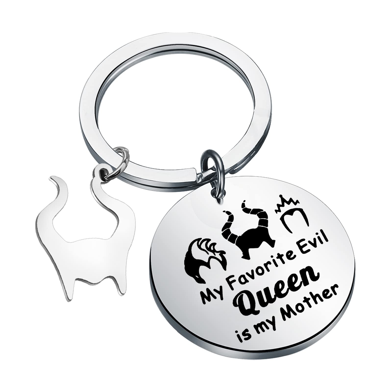KUIYAI Villains Bad Witches Gift Evil Queen Gift Witch Women Gift Halloween Party Gift My Favorite Evil Queen Is My Mother Keychain (EVILQUEEN motherK)