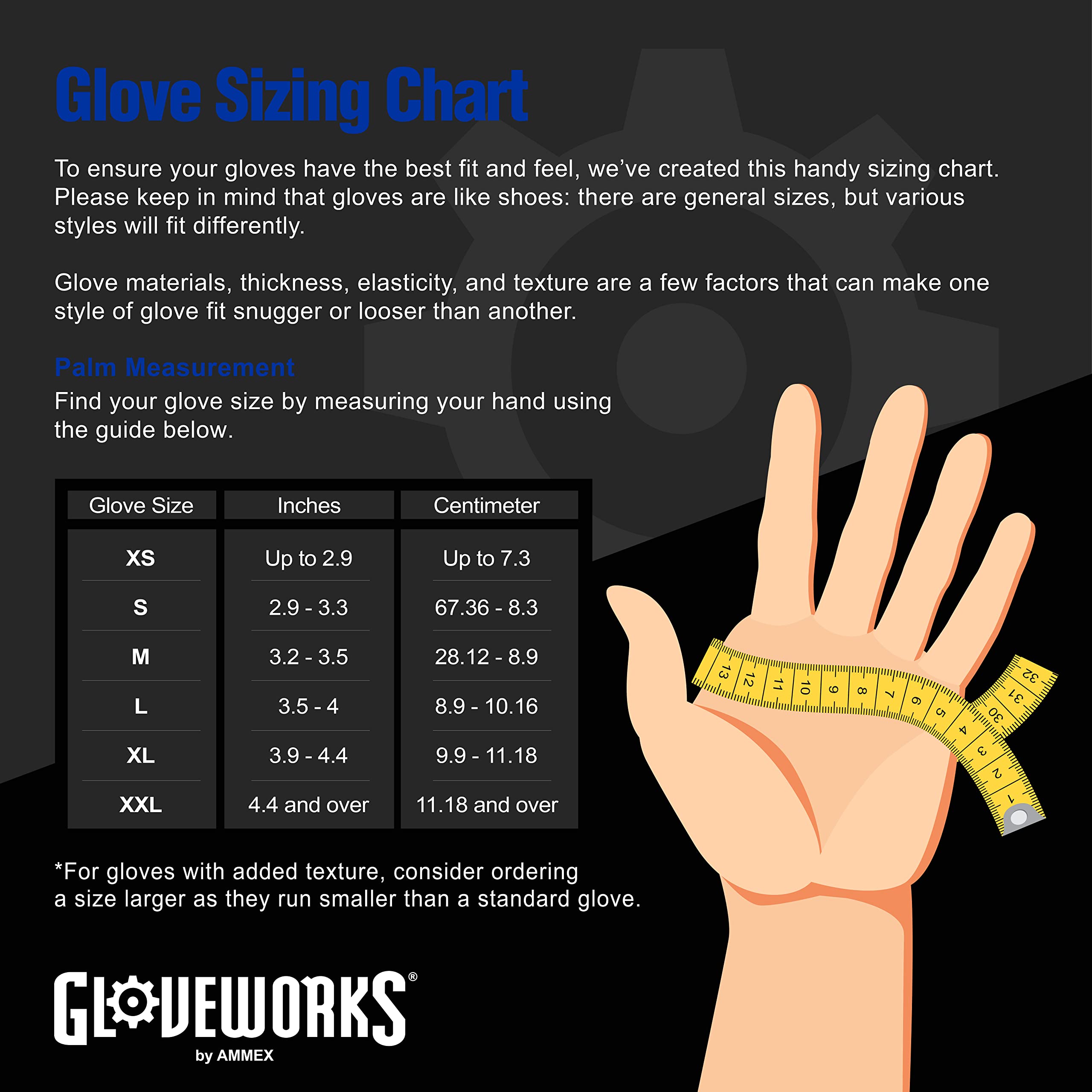 GLOVEWORKS HD Royal Blue Nitrile Industrial Disposable Gloves, 6 Mil Latex-Free, Raised Diamond Texture, X-Large Box of 100