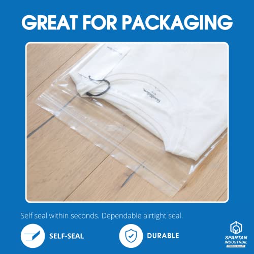 Spartan Industrial - 16β X 24β (100 Count) 2 Mil Clear Reclosable Zip Plastic Poly Bags with Resealable Lock Seal Zipper