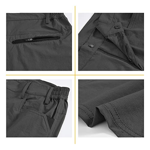 Gopune Men's Lightweight Quick Dry Shorts Workout Running Gym Cargo Shorts (Deep Grey,38)