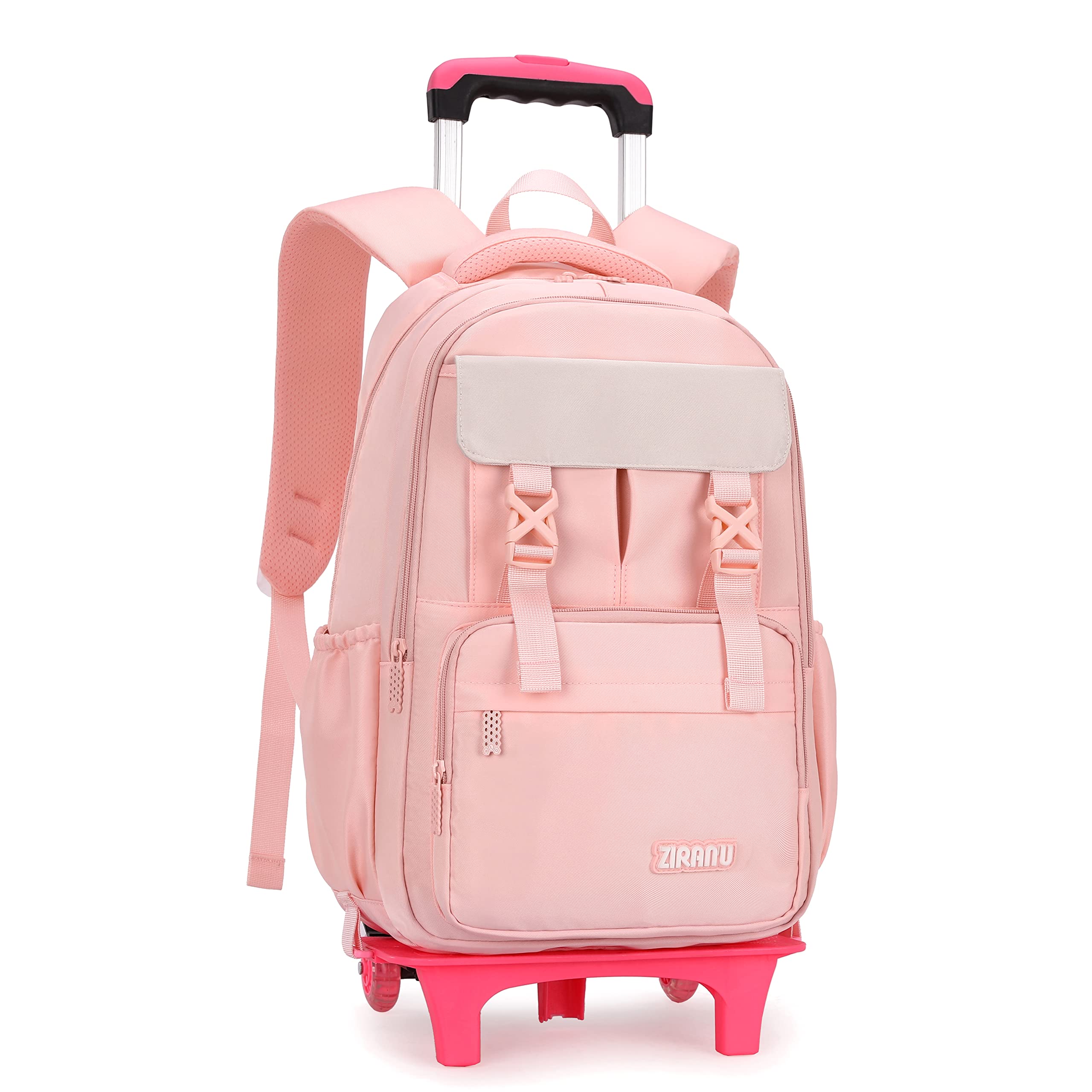 Gradient-Star Girls Rolling Backpacks for School, Capacity School Bags Bookbags for Teens Girls with 2 Wheels