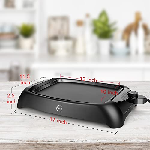 iCucina Griddle Grill Combo, 3-in-1 Electric Panini Maker, Reversible Plates with Double Cooking Surface, Stainless Steel