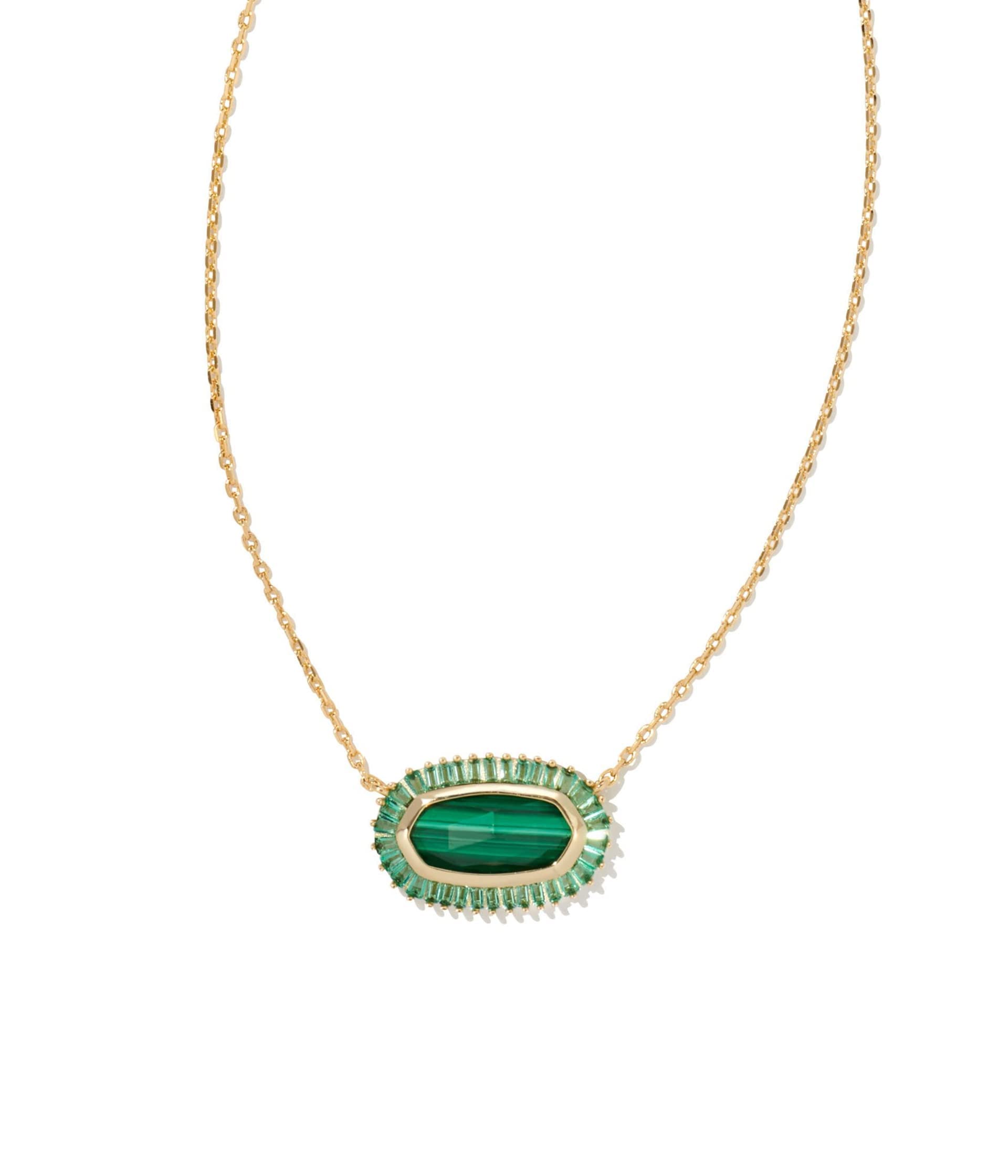 Kendra Scott Baguette Elisa Pendant Gold Iridescent Drusy One Size