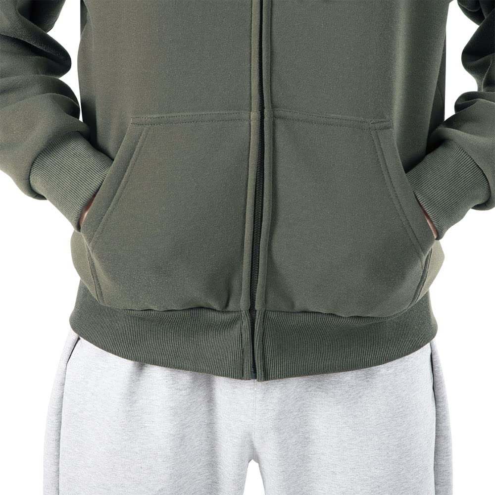Gary Com Fleece Hoodies for Men Zipper Lightweight Spring Long Sleeve Active Mens Jackets Sports Full Zip Sweatshirts Military Green