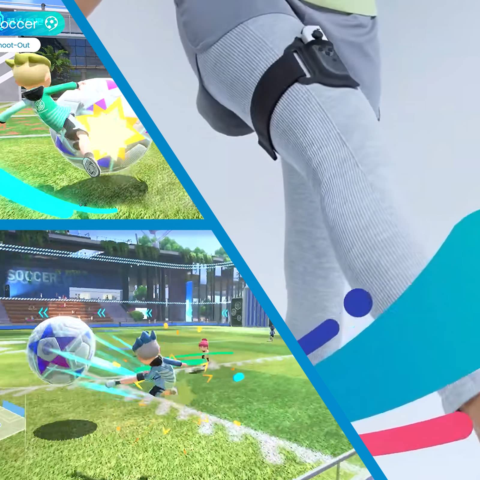 Leg Strap Compatible with Nintendo Switch Sports Play Soccer/Switch Ring Fit Adventure, for Joy Cons Switch Oled Model Controller Game Accessories,Adjustable Elastic Strap,Two Size for Adults & Children