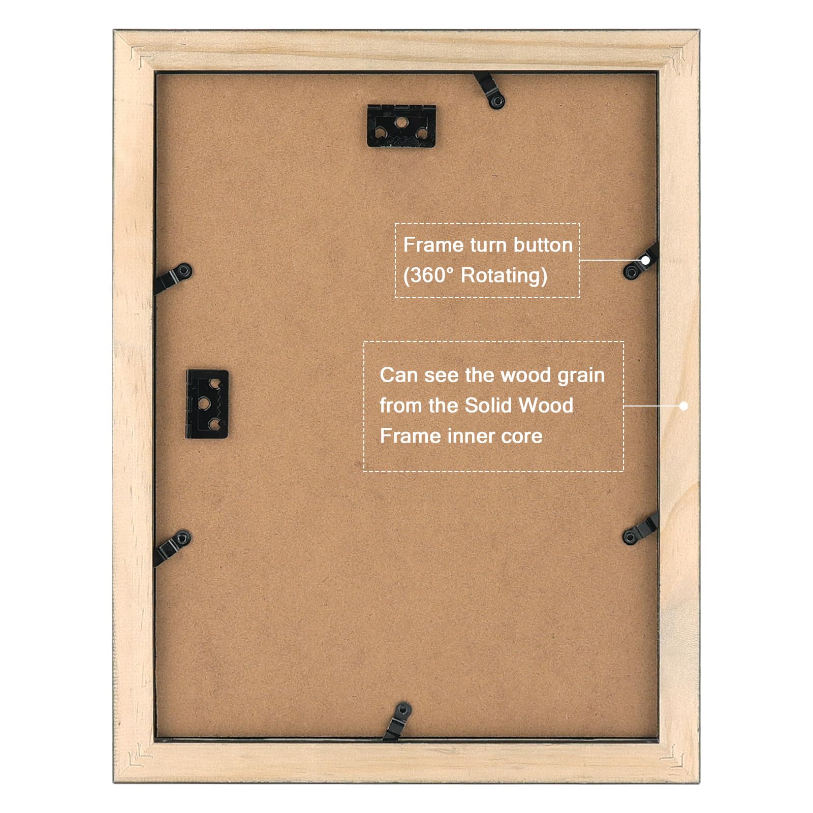 Golden State Art Picture Frame, 9x12 inches, Black, Acrylic Glass, Solid Wood, Mat for 6x8 Photos, Wall Display