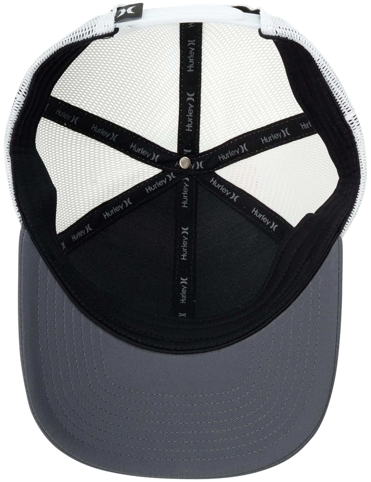 Hurley Men's Caps - H2O-Dri League Baseball Caps for Men with Snapback Closure - Classic Mens Trucker Hats (S-XL), Grey/White