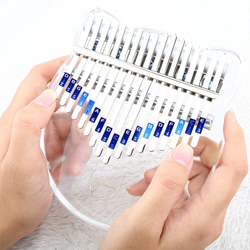 KXDFDC 17 Keys Kalimba Transparent Crystal Thumb Finger Piano Musical Instruments Musical Enjoyable Instrument Supplies