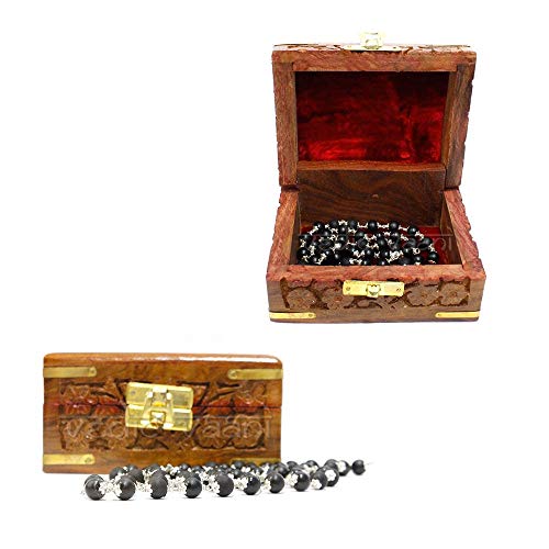 Vedic Vaani Natural Unique and Rare from Gandaki River Lord Narayanam Shaligram Round Beads Mala in Pure Silver Capping for Worship, Positivity, Good Health and Wealth Buy at Make in India