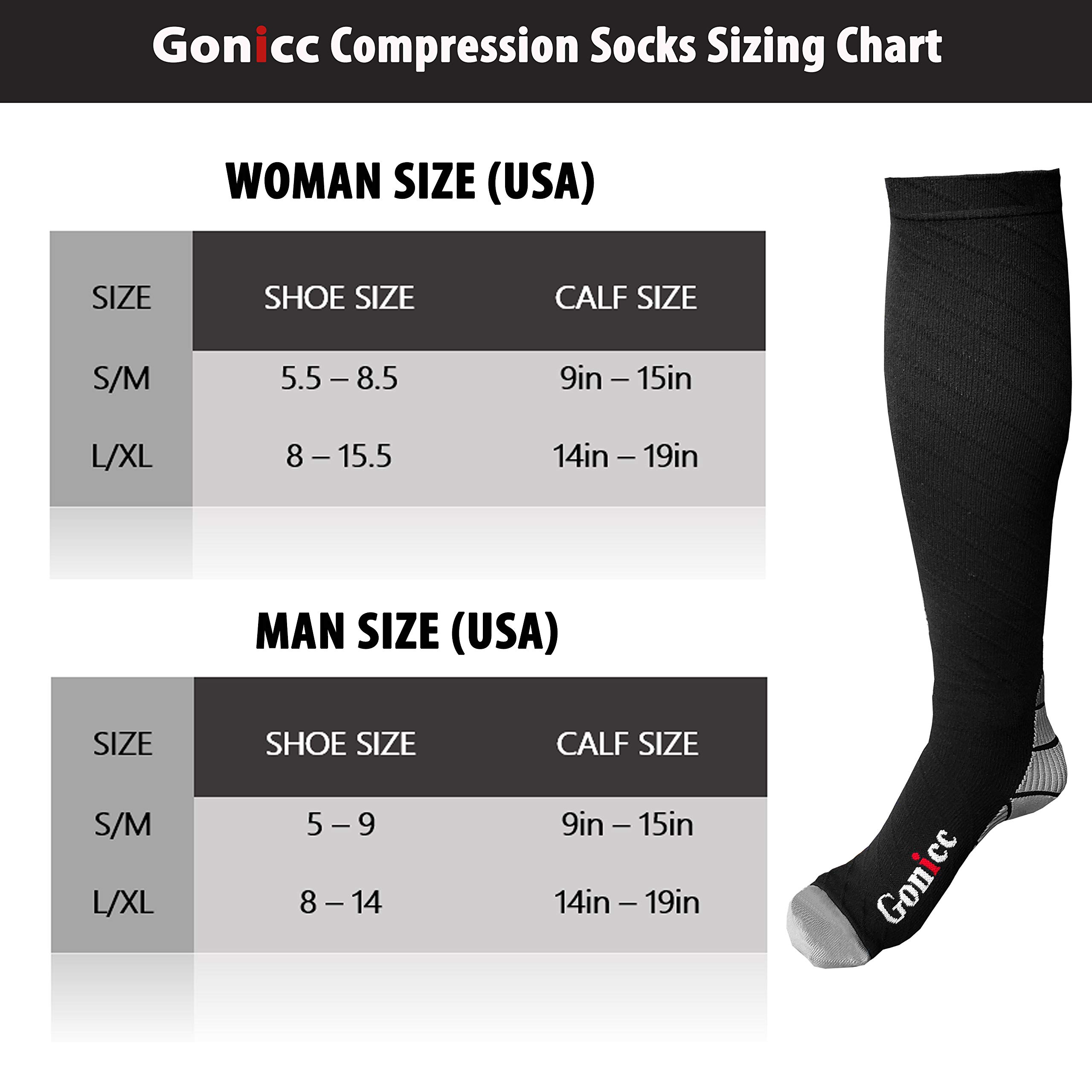 gonicc Professional Compression Socks for Men & Women (20-30 mmHg), Medical Stockings Support Circulation, Recovery β Best Graduated Athletic Socks for Nursing,Volleyball Protective Gear Ankle Guards