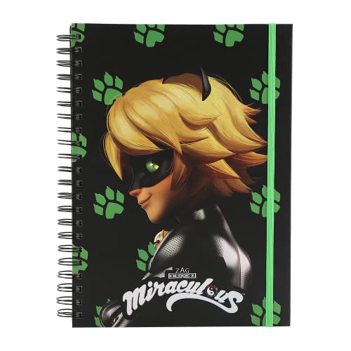 ZAG STORE - Miraculous Ladybug - Super Heroes Notebook Cat Noir A5