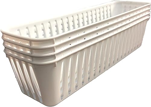 JAVA 10 Piece Bundle Assorted Size Organizing Storage Bin Baskets Set for Home and Office. (White)