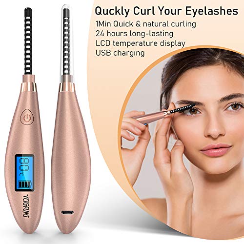 Heated Eyelash Curler, Rechargeable USB Electric Eyelash Curler Profess (white)