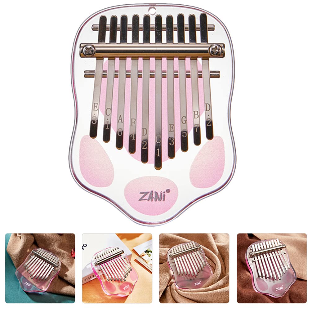 Kalimba 10 Keys Thumb Piano Acrylic Mbira Finger Piano with Tuning Hammer Musical Instruments for Beginners FARUTA