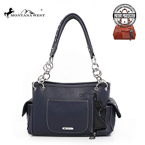 Montana West Patriotic Wallets for Women American Flag Clutch Wallet Leather Small Purses with Silver Studs Navy US04-W003NY