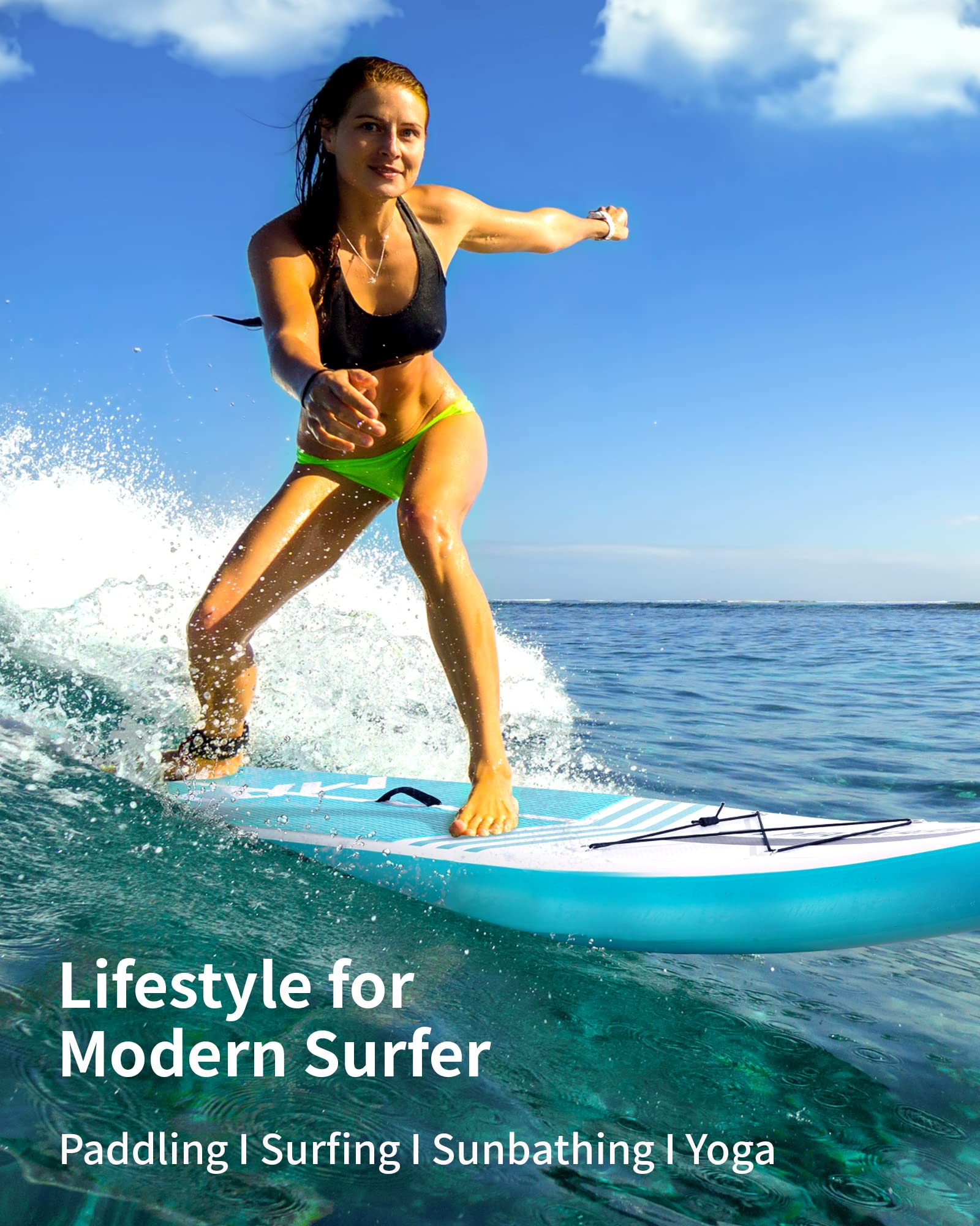 Inflatable Paddle Board Stand Up Paddle Board SUP with Premium Stand-up Paddle Board Accessories & Non-Slip Deck ISUP Backpack Paddle Leash Pump Paddle Board for Fishing Yoga for Adult & Youth