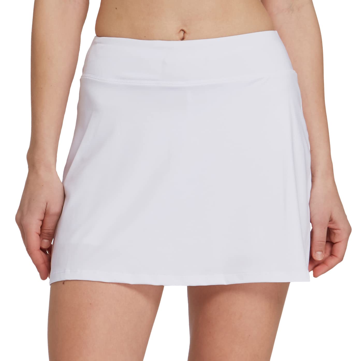 HonourSex Women Golf Skirts with Pockets Tennis Skirts with Shorts Skorts Activewear Hiking White L