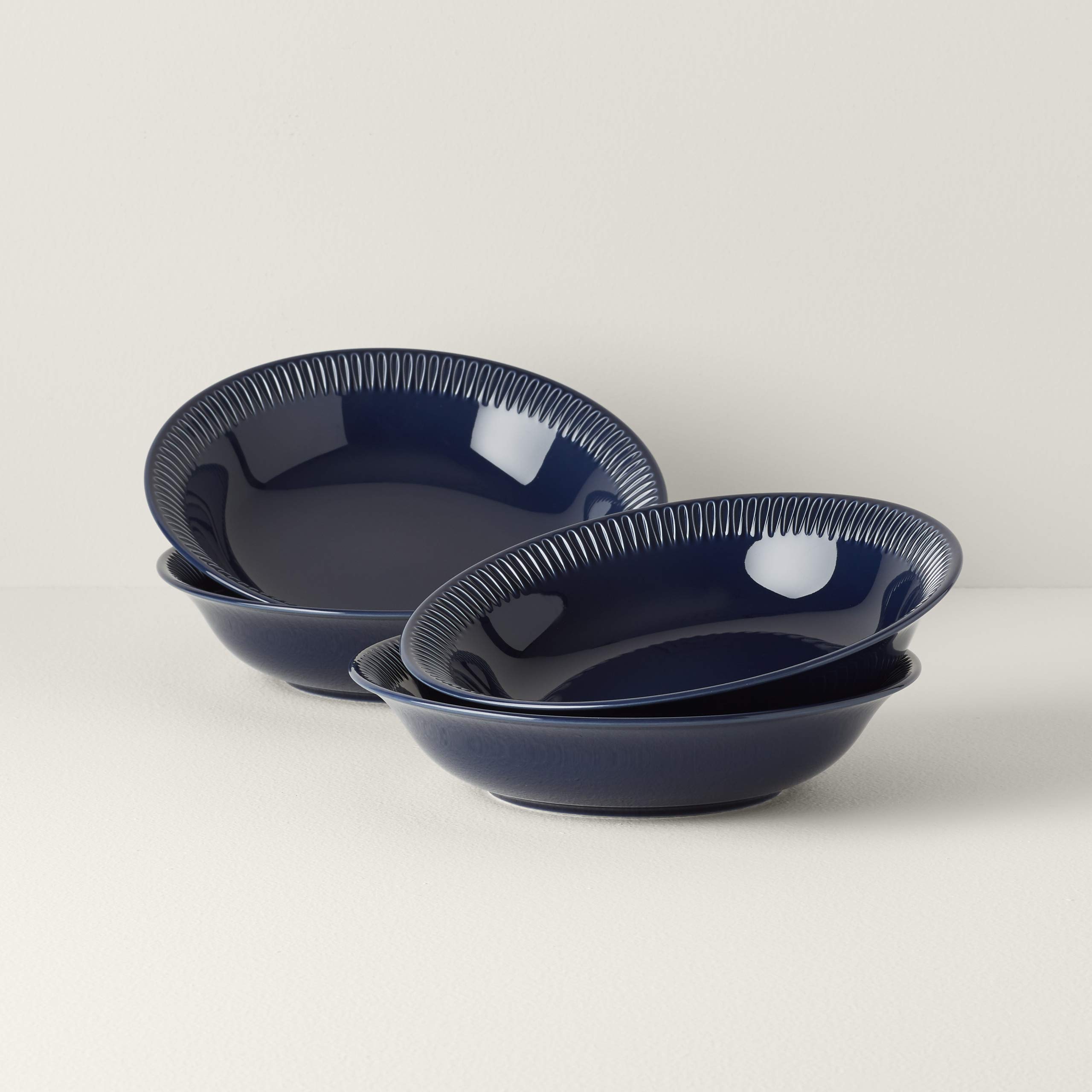 Lenox Navy Profile Stoneware 4-Piece Pasta Bowl Set, 4.95 LB
