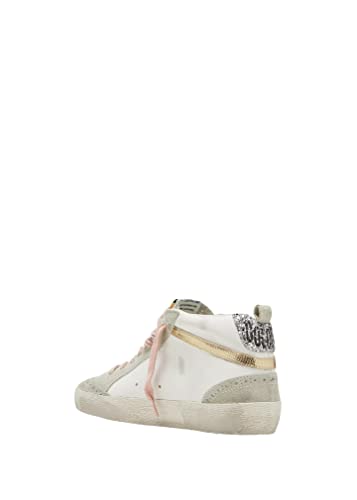 Golden Goose Women's Mid Star Classic Leather Sneakers, White/Beige/Brown Leo (us_Footwear_Size_System, Adult, Women, Numeric, Medium, Numeric_10)