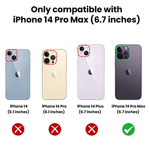 VEGO for iPhone 14 Pro Max Case, iPhone 14 Pro Max Kickstand Case with Slide Camera Cover Built-in 360° Rotate Ring Stand Magnetic Shockproof Phone Cover Case for iPhone 14 Pro Max 6.7" 2022 - Black