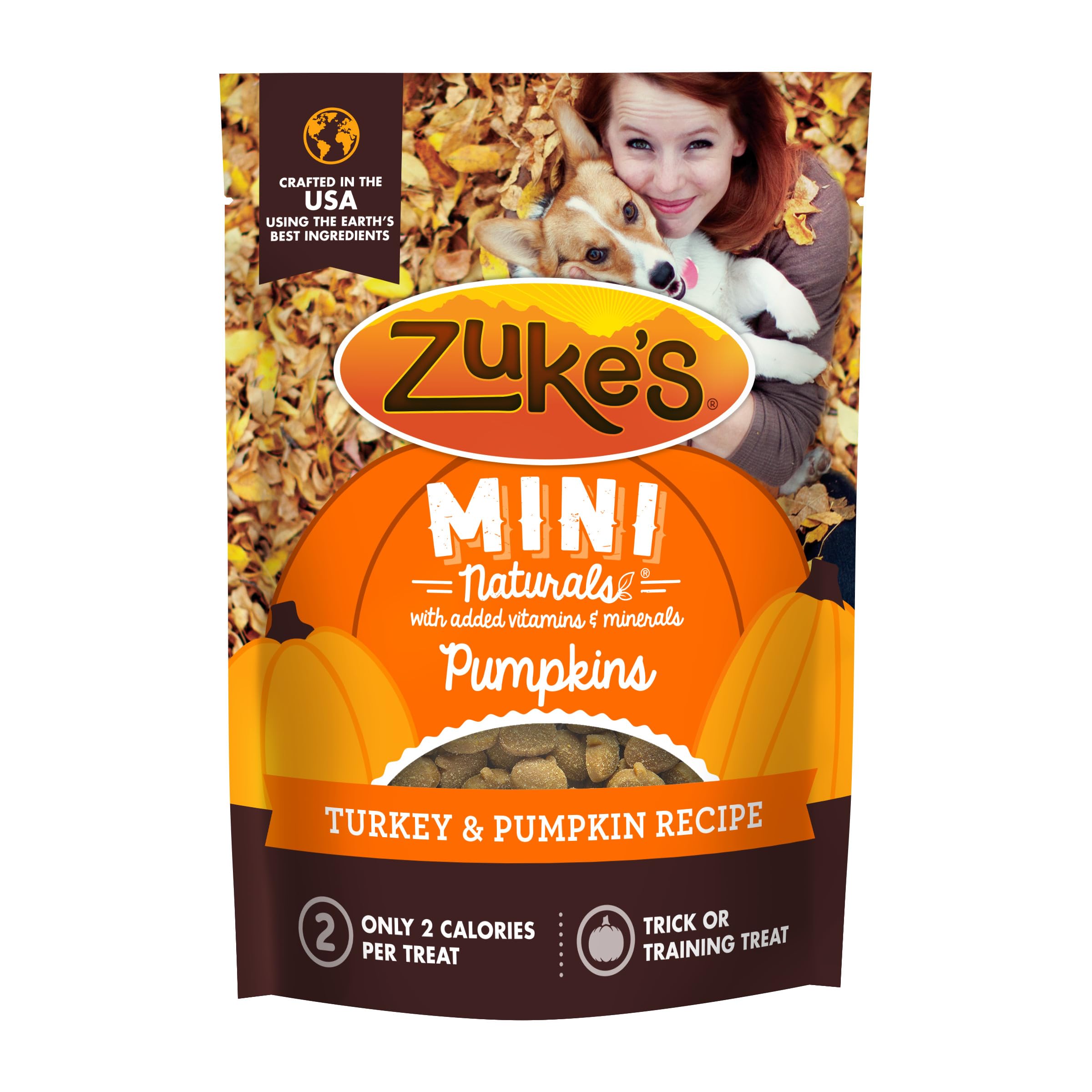 Zukes Mini Naturals Dog Training Treats for Dogs, Pet Treats Made with Real Turkey and Pumpkin, 5 oz. Resealable Pouch - 5 oz. Bag