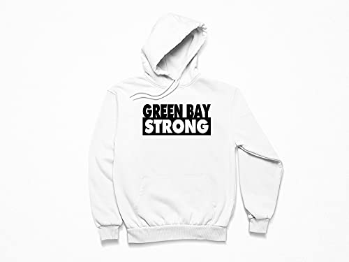 Green Bay Strong - Represent Green Bay with Pride Hoodie - Black White Grey or Pink - White - XXL