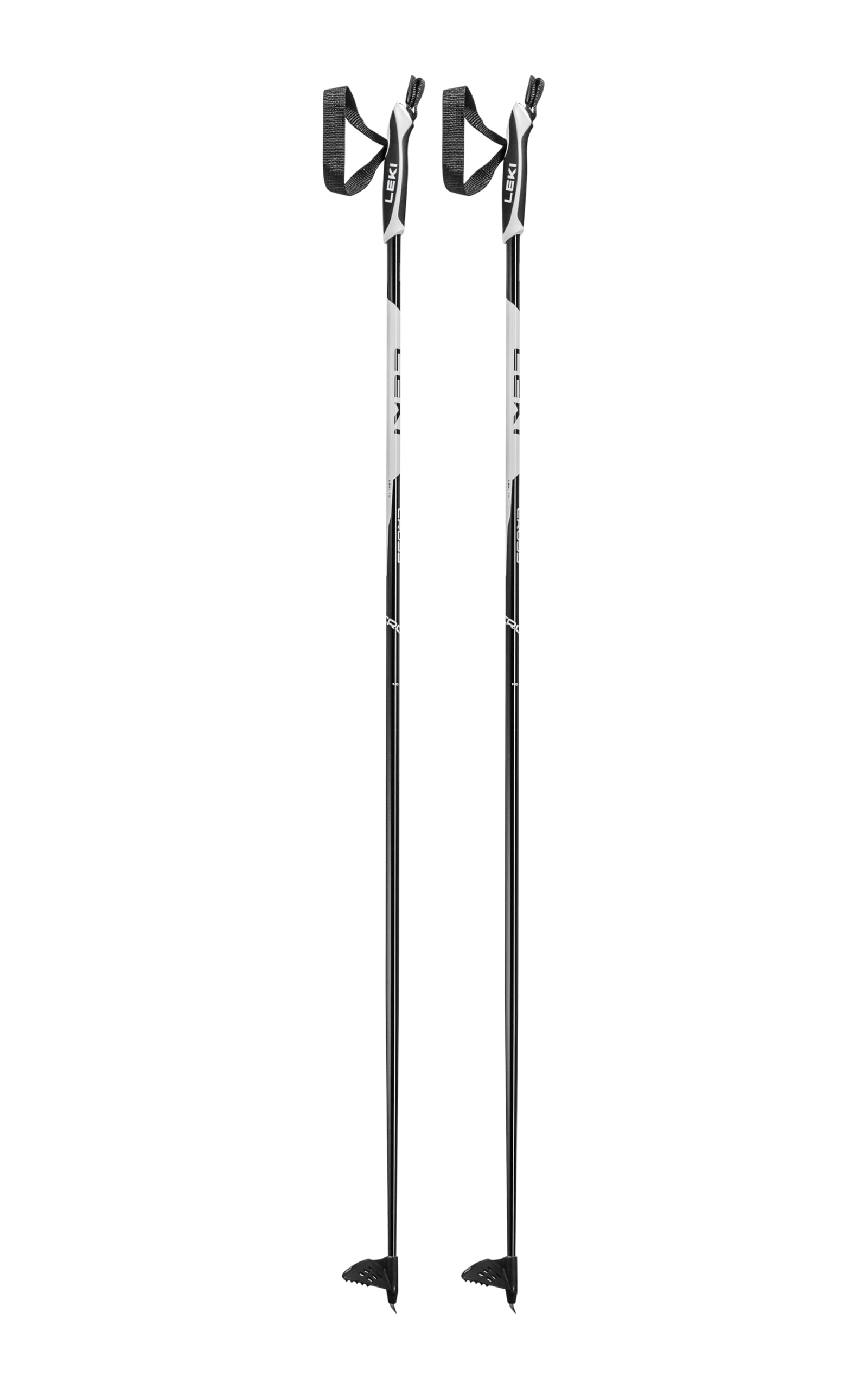 LEKI Cross Soft Lightweight Aluminum Cross-Country Ski Poles for Nordic Skiing - Black-White - 140