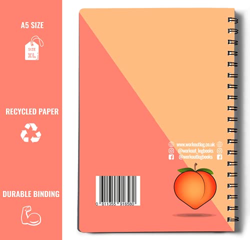 Workout Planner for Daily Fitness Tracking & Goals Setting (A5 Size, 6” x 8”, Peachy Pink), Men & Women Personal Home & Gym Training Diary, Log Book Journal for Weight Loss by Workout Log Gym
