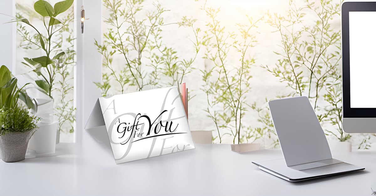 Gift Card Presenter (White - Italic) 100 pack