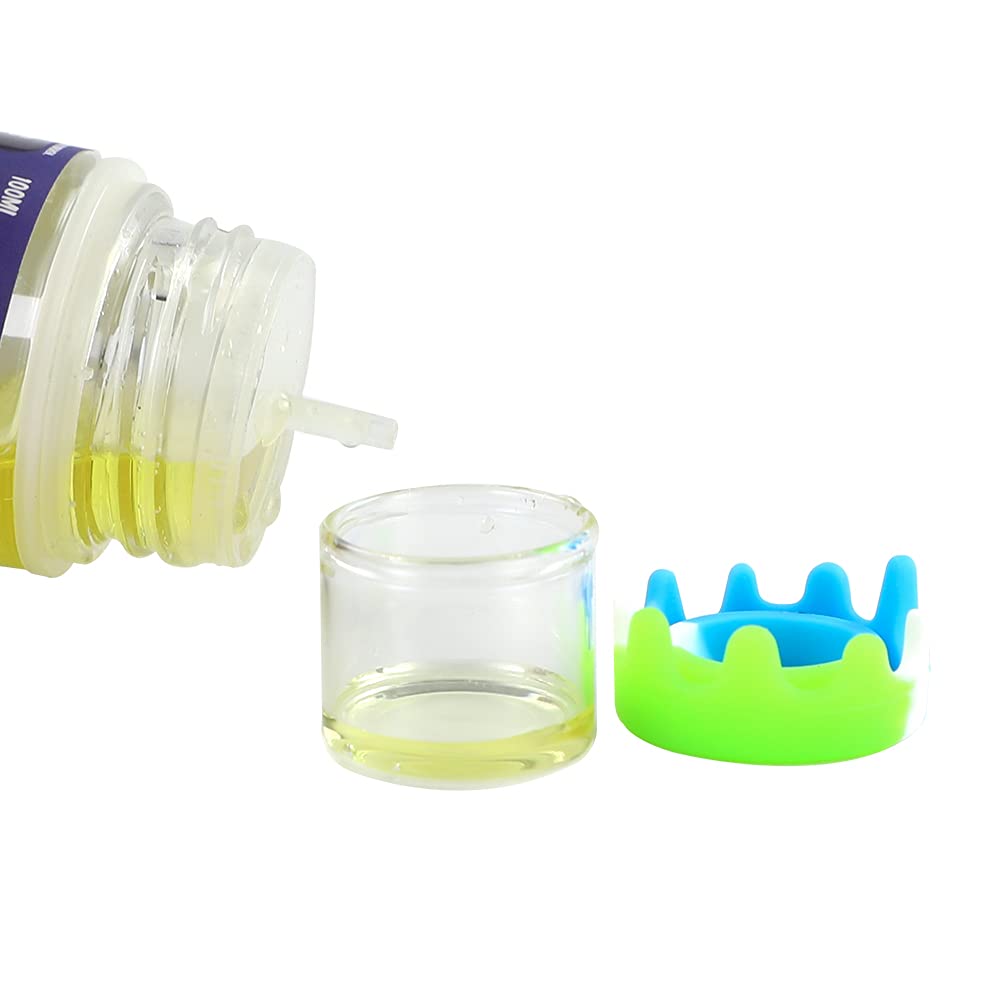 glass concentrate containers 6ml with silicone lids Non Stick glass wax container for Oil, Lip Balm,Cosmetic, Lotion, Cream, Eye shadow, (Color mixing) (100pcs)
