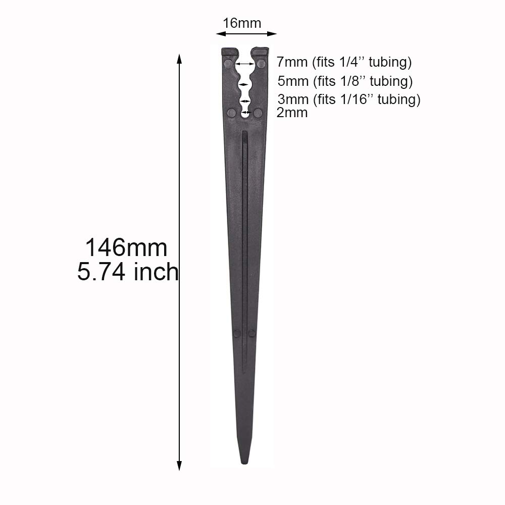 guangfan 100 Pack Irrigation Drip Tubing Support Plastic Hose Stakes for Greenhouse, Irrigation, Garden and Hydroponics Growing