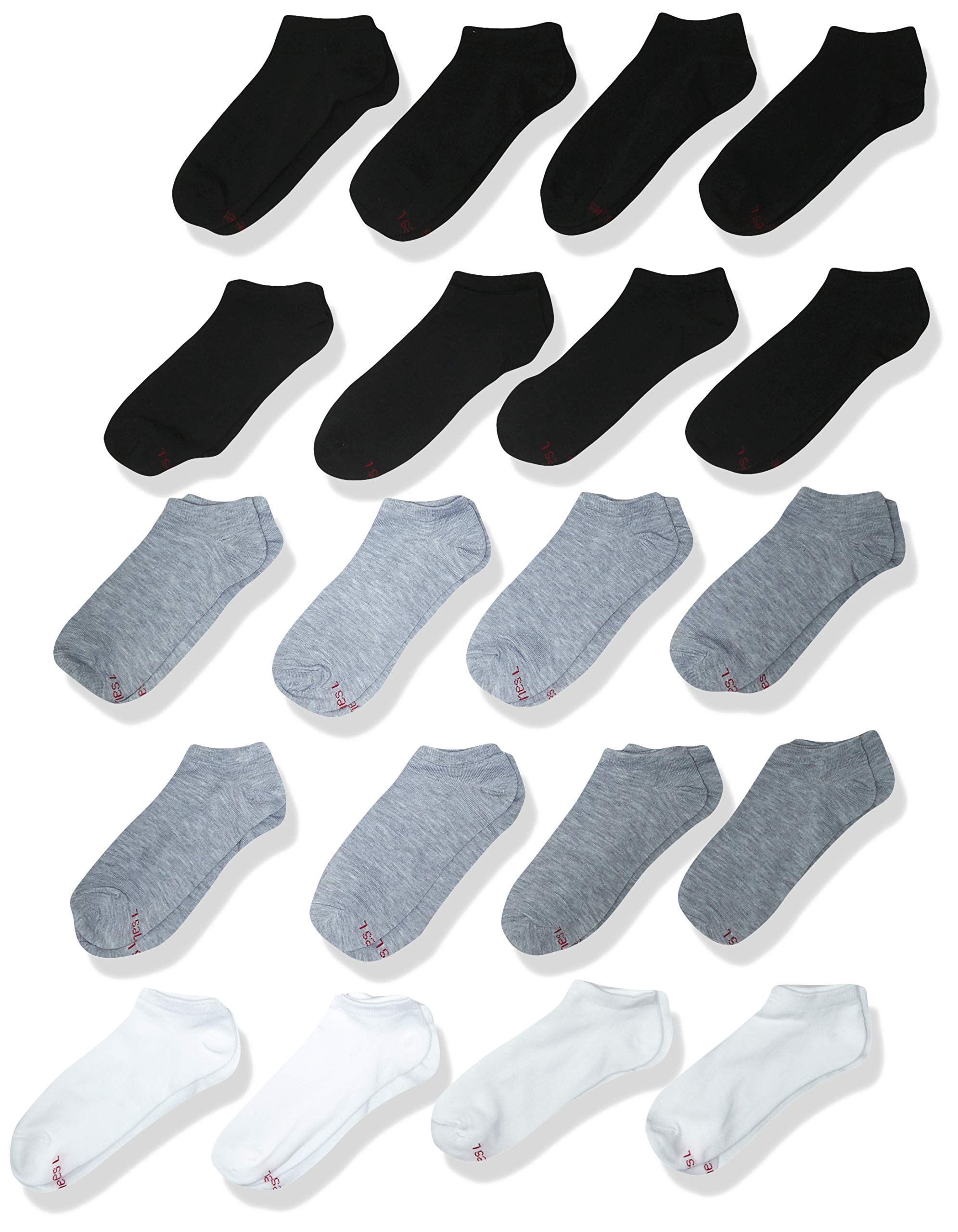 Hanes boys Super Value 20-pair Super No Show athletic socks, Assorted, 9 US
