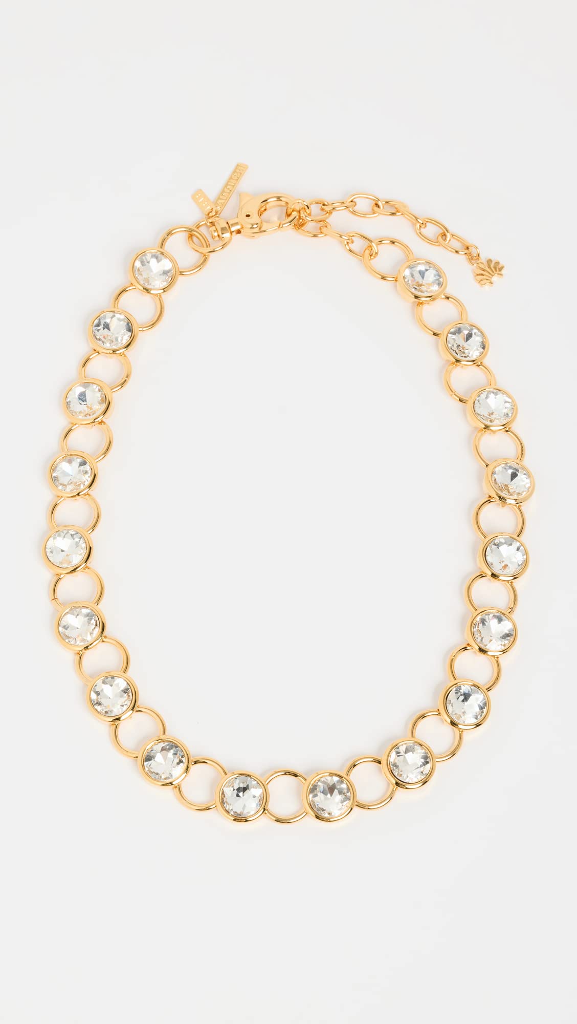 Lele Sadoughi Women's 14k Crystal Link Necklace, Crystal, Clear, Gold, One Size