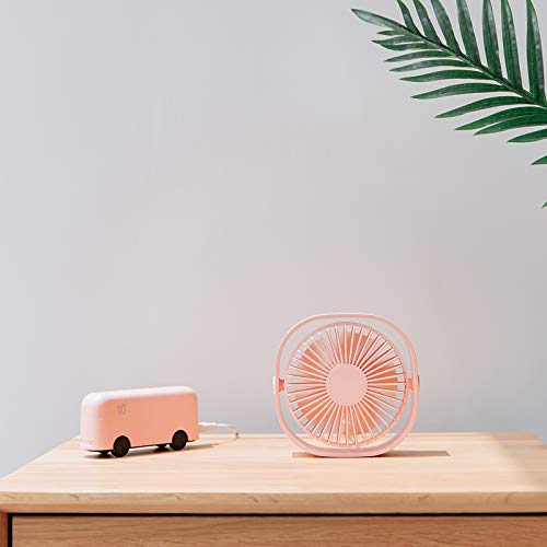 hopeme 4'' Desk Personal Fan with 3.8ft USB Cable, 3 Speeds and 360° Rotatable Vertically Blue Color Mini Small Fan, Quiet Operation and Strong Wind,Suitable for Office Home(Blue Color)