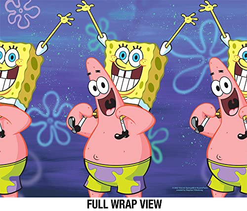 Spongebob OFFICIAL Spongebob And Patrick Cropped 24 oz Insulated Canteen Water Bottle, Leak Resistant, Vacuum Insulated Stainless Steel with Loop Cap