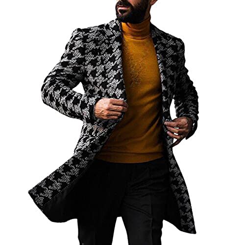 Ymosrh Mens Jackets with Hood Lightweight, Winter Coats for Men Jacket Suede Jackets Casual Men's British Style Solid Color Long Coat Fashionable Warm Woolen Overcoat Fur Rain Jacket (3XL, Black)
