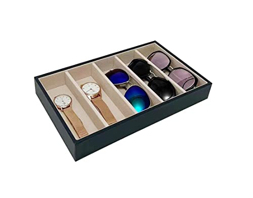Svea Display 5 Slot High End PU Leather Velvet Drawer Divider Eyewear Storage Sunglasses Jewelry Tray Organizer