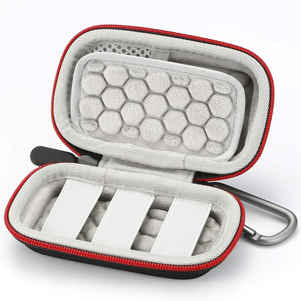 Hard Travel Carrying Case Compatible with AliveCor Kardia Mobile ECG/KardiaMobile 6L for Apple and Android Devices. (Case Only!)-Black(Grey Lining)