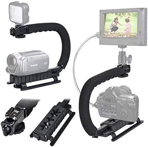 GOTOTOP Handheld Camera Stabilizer, Shoe Mounts U/C Shaped Bracket Holder Handle Handheld Video Action Stabilizer Grip for Canon Nikon Sony DSLR Camera Camcorder